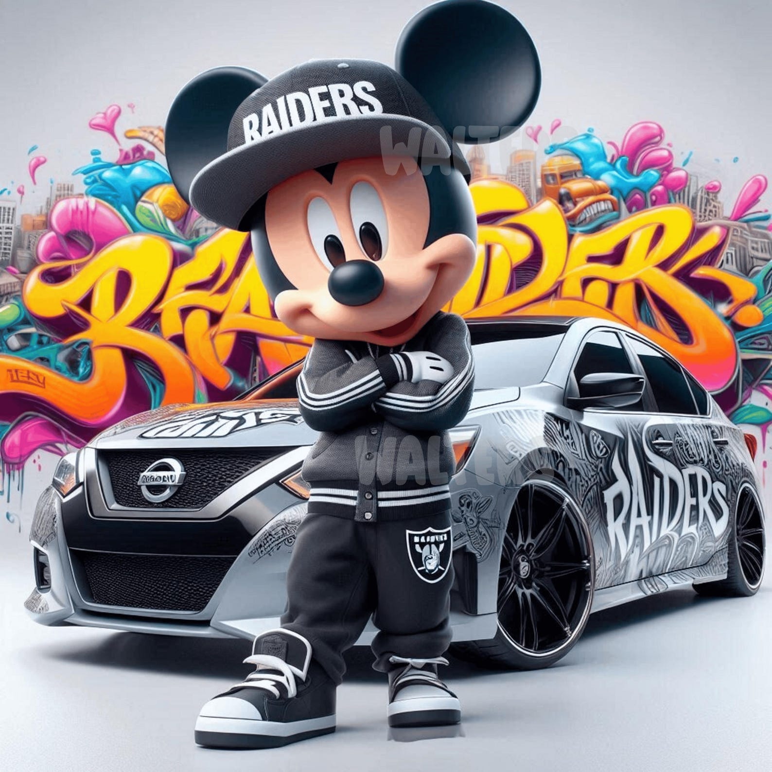 5 X T-shirt Design Gangster Mickey and Cinderella (raiders) Images ...