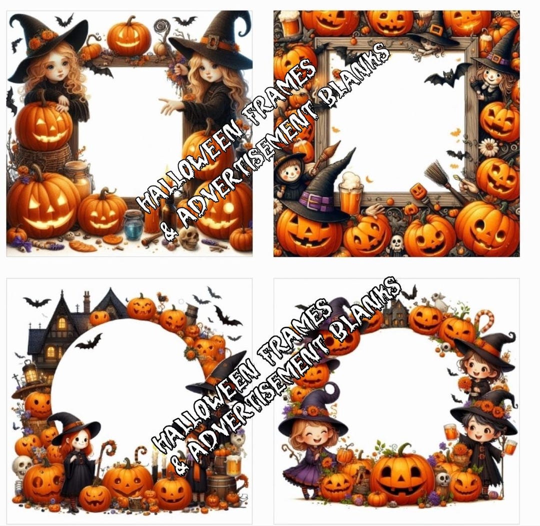 40 Halloween Frames/advertisement Blank Images - Etsy