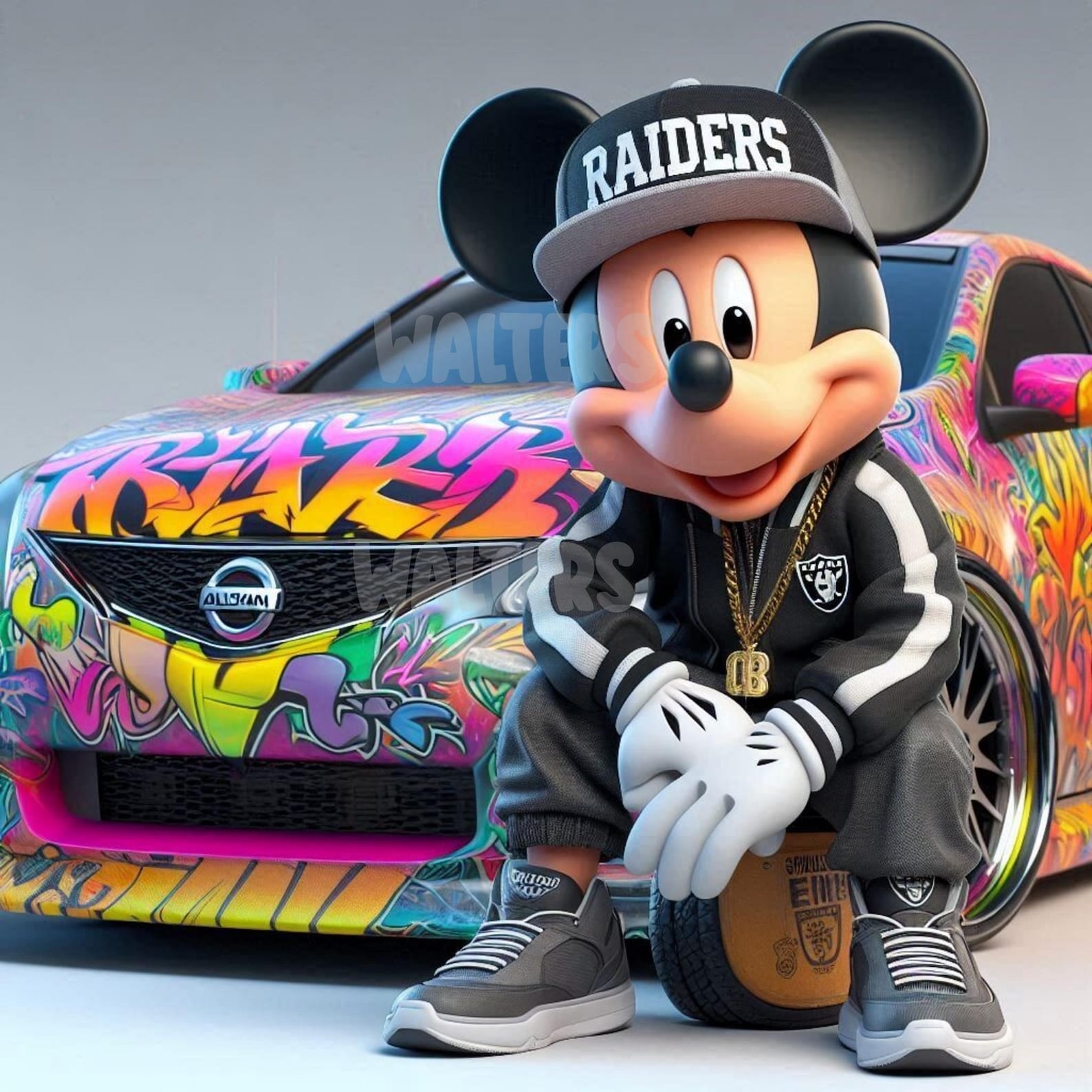 5 X T-shirt Design Gangster Mickey and Cinderella (raiders) Images ...