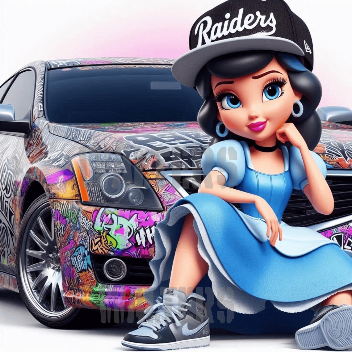 5 X T-shirt Design Gangster Mickey and Cinderella (raiders) Images ...