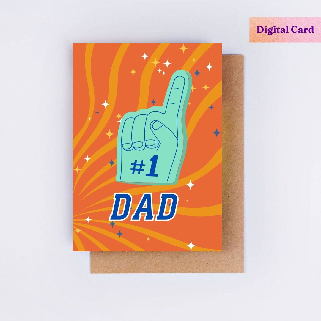 Number 1 Dad Printable Card Template Fathers Day Simple Printable Card ...