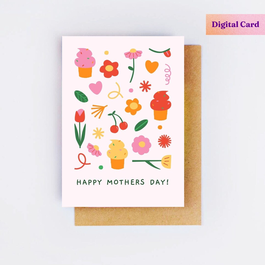 Sweet Happy Mothers Day Printable Card Template Floral Sweet Printable ...