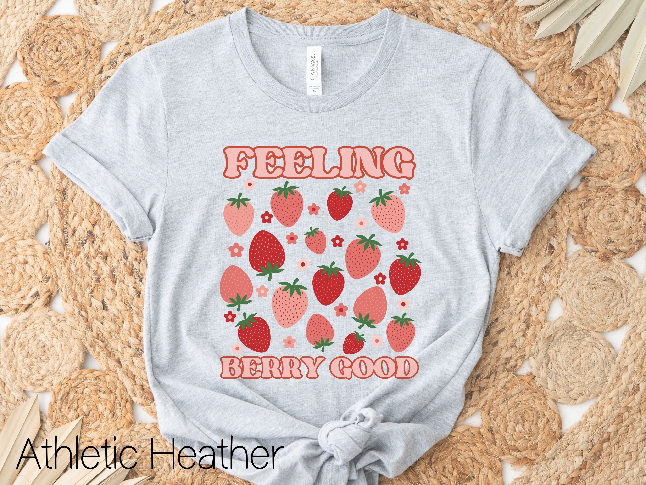 Feeling Berry Good Strawberry Print Retro Shirt,strawberry Shirt ...