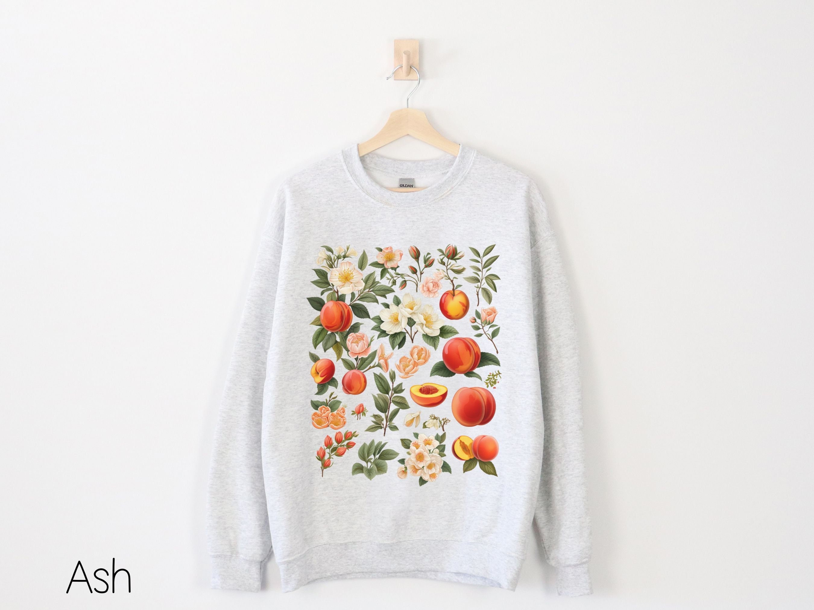 Peaches Sweatshirt,cottagecore Clothing,botanical Shirt,vintage ...