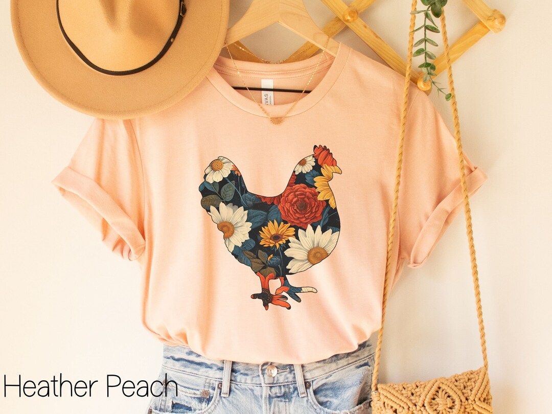 Wildflower Chicken Shirt,boho Chickens Shirt,chicken Girl Shirt,farm ...