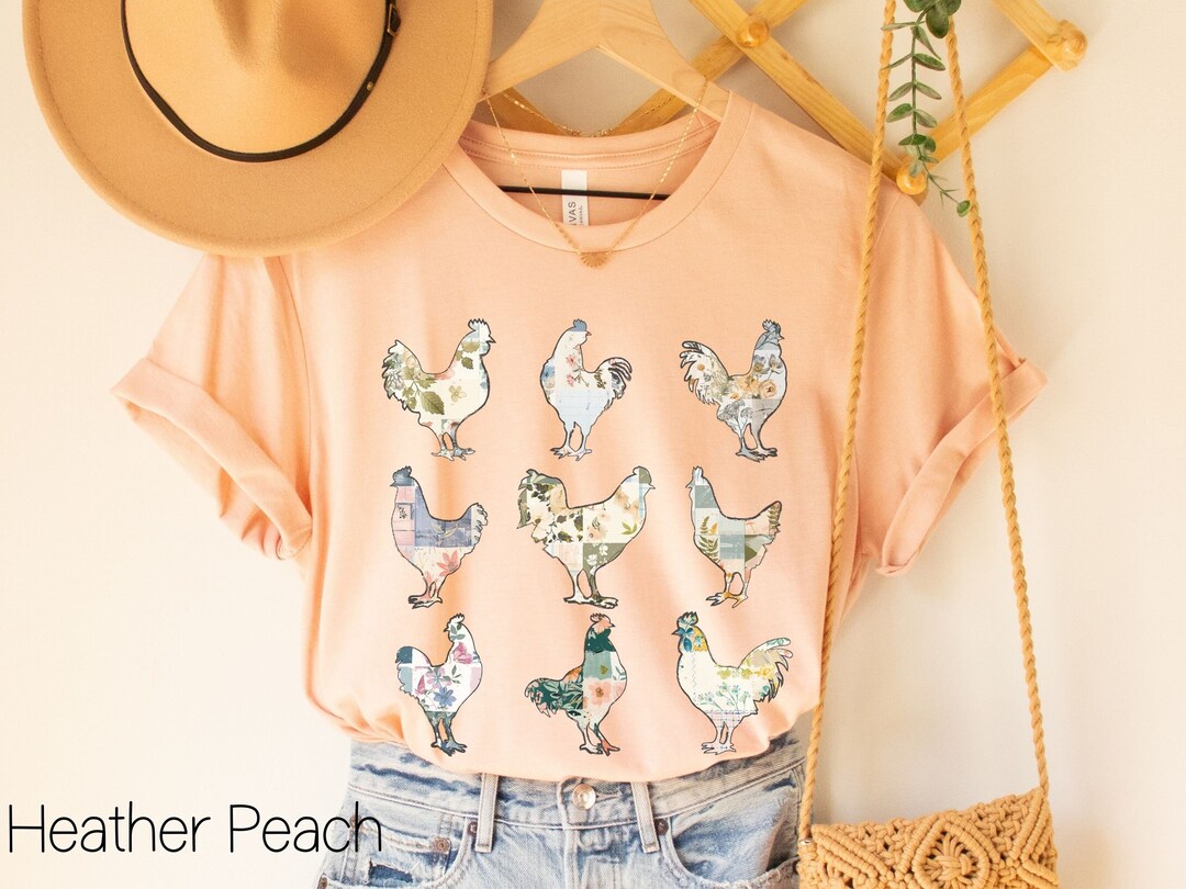 Boho Chickens Shirt,wildflower Chicken Shirt,chicken Tshirt,cottagecore ...