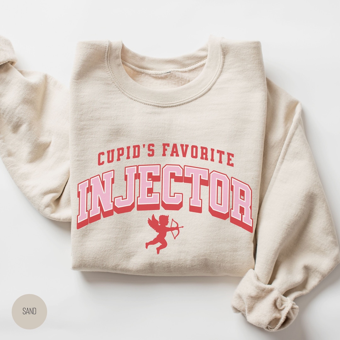 Cupid's Favorite Nurse Injector Varsity Sweatshirt, Valentine's Day ...