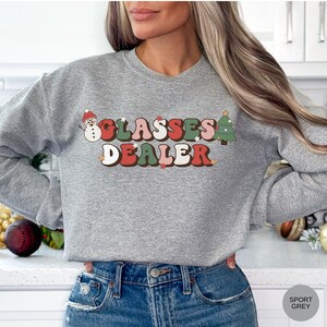 Glasses Dealer Optometry Christmas Crewneck Sweatshirt, Ophthalmic Tech ...