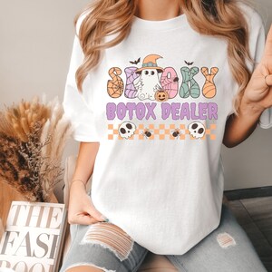 Spooky Botox Dealer Halloween Shirt, Retro Halloween Nurse Injector ...