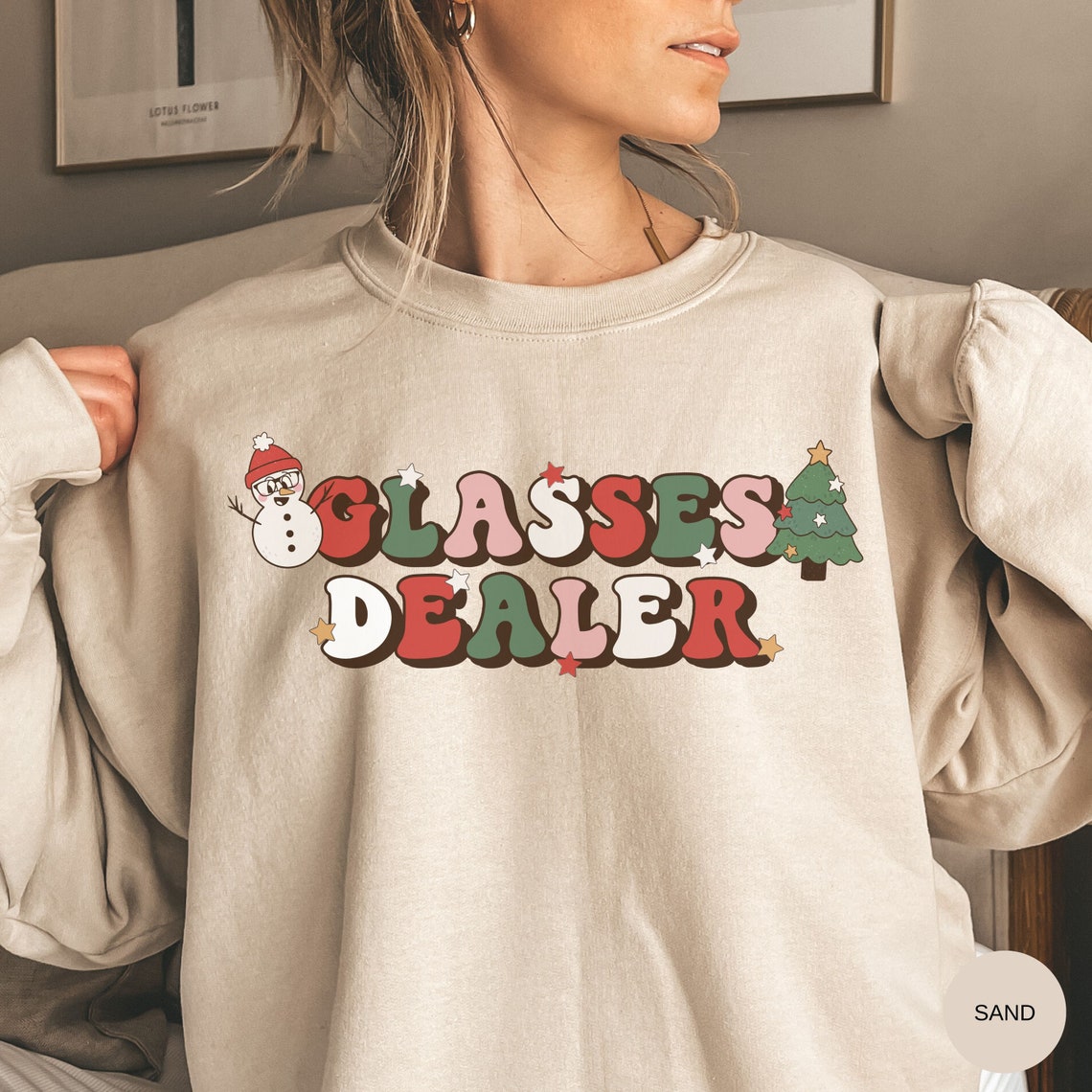 Glasses Dealer Optometry Christmas Crewneck Sweatshirt, Ophthalmic Tech ...