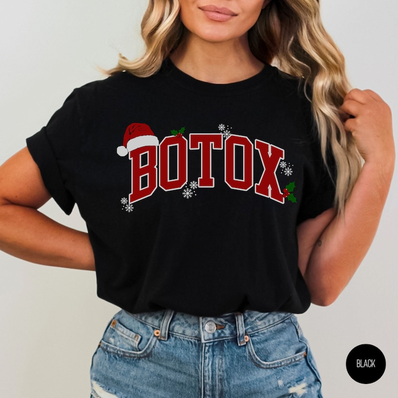 Botox Varsity Christmas Shirt, Holiday Botox Dealer Tshirt, Nurse ...