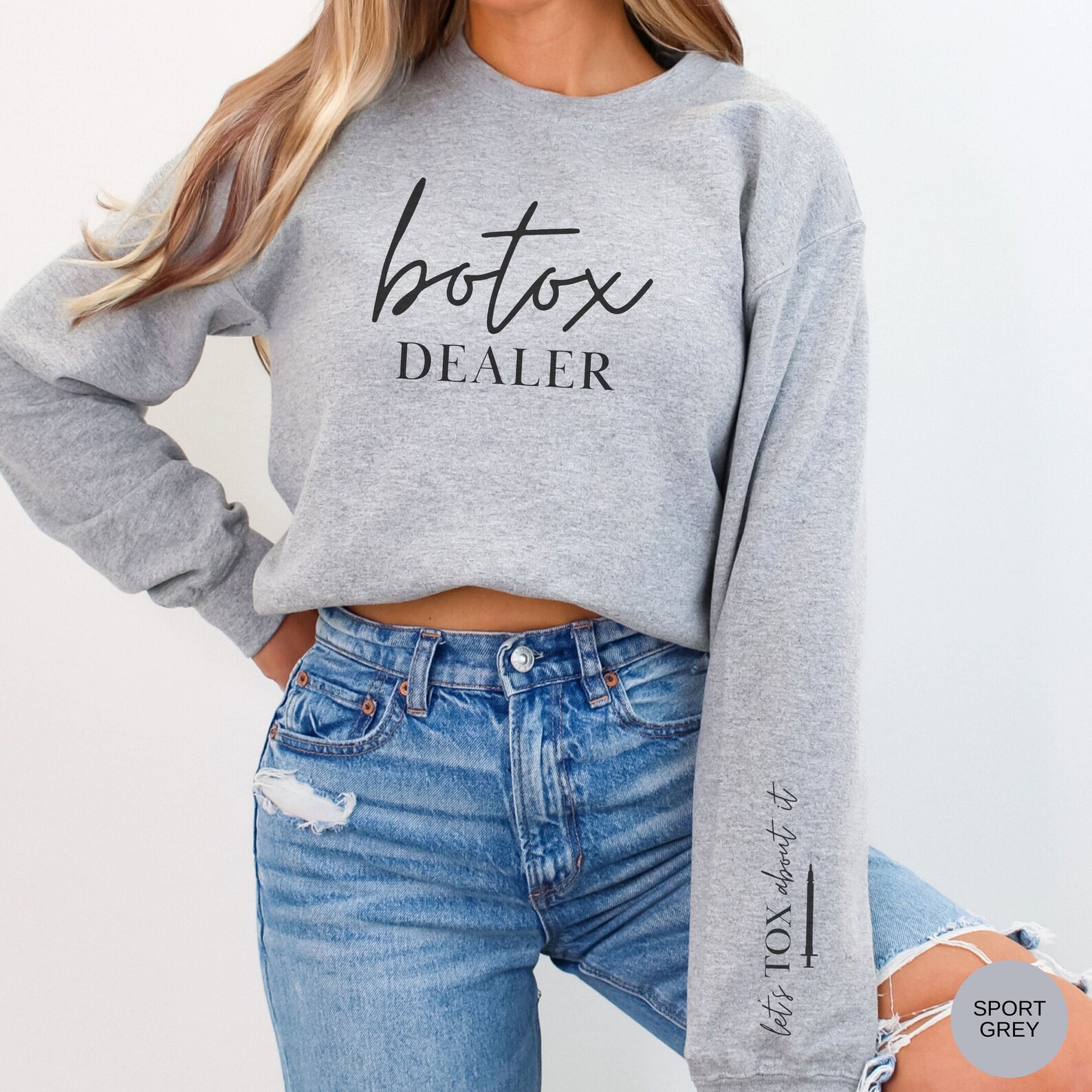 Botox Dealer Sweatshirt, Skincare Dealer Sweater, Aesthetic Nurse ...