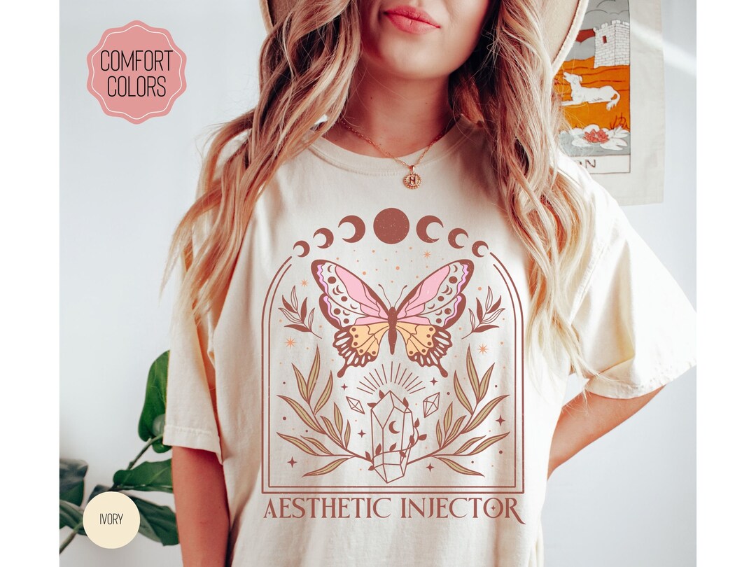 Aesthetic Injector Butterfly Moon Phases Comfort Colors® Shirt, Nurse ...