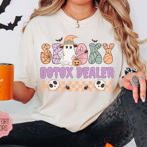 Spooky Botox Dealer Halloween Shirt, Retro Halloween Nurse Injector ...