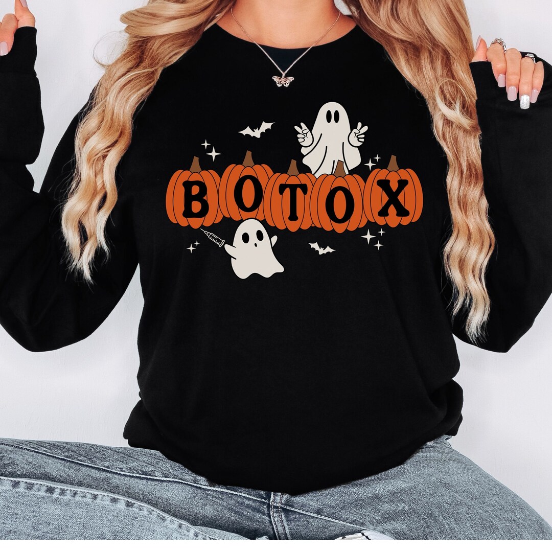 Botox Pumpkin Halloween Long Sleeve Shirt, Botox Halloween Shirt, Nurse ...