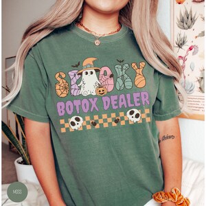 Spooky Botox Dealer Halloween Shirt, Retro Halloween Nurse Injector ...
