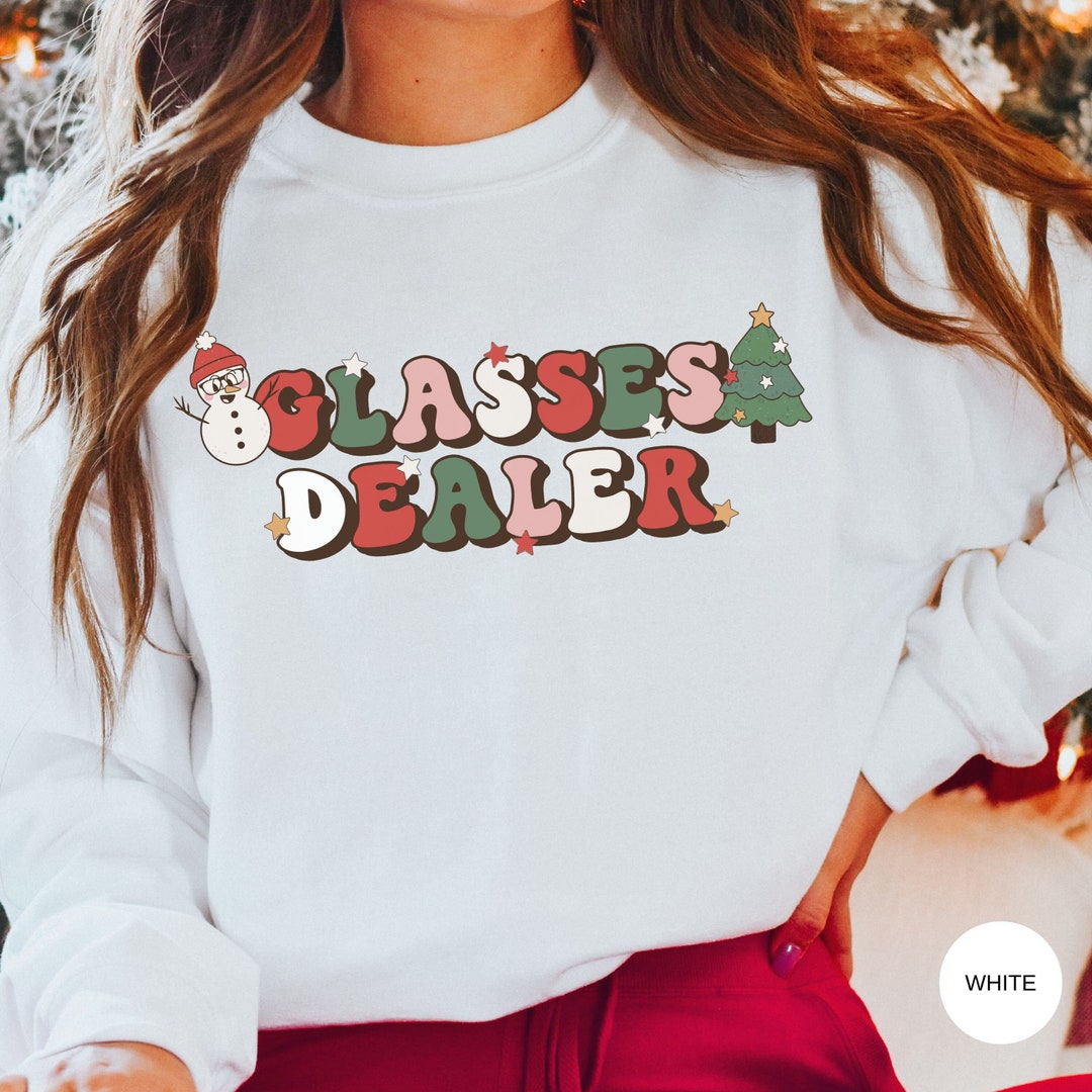 Glasses Dealer Optometry Christmas Crewneck Sweatshirt, Ophthalmic Tech ...