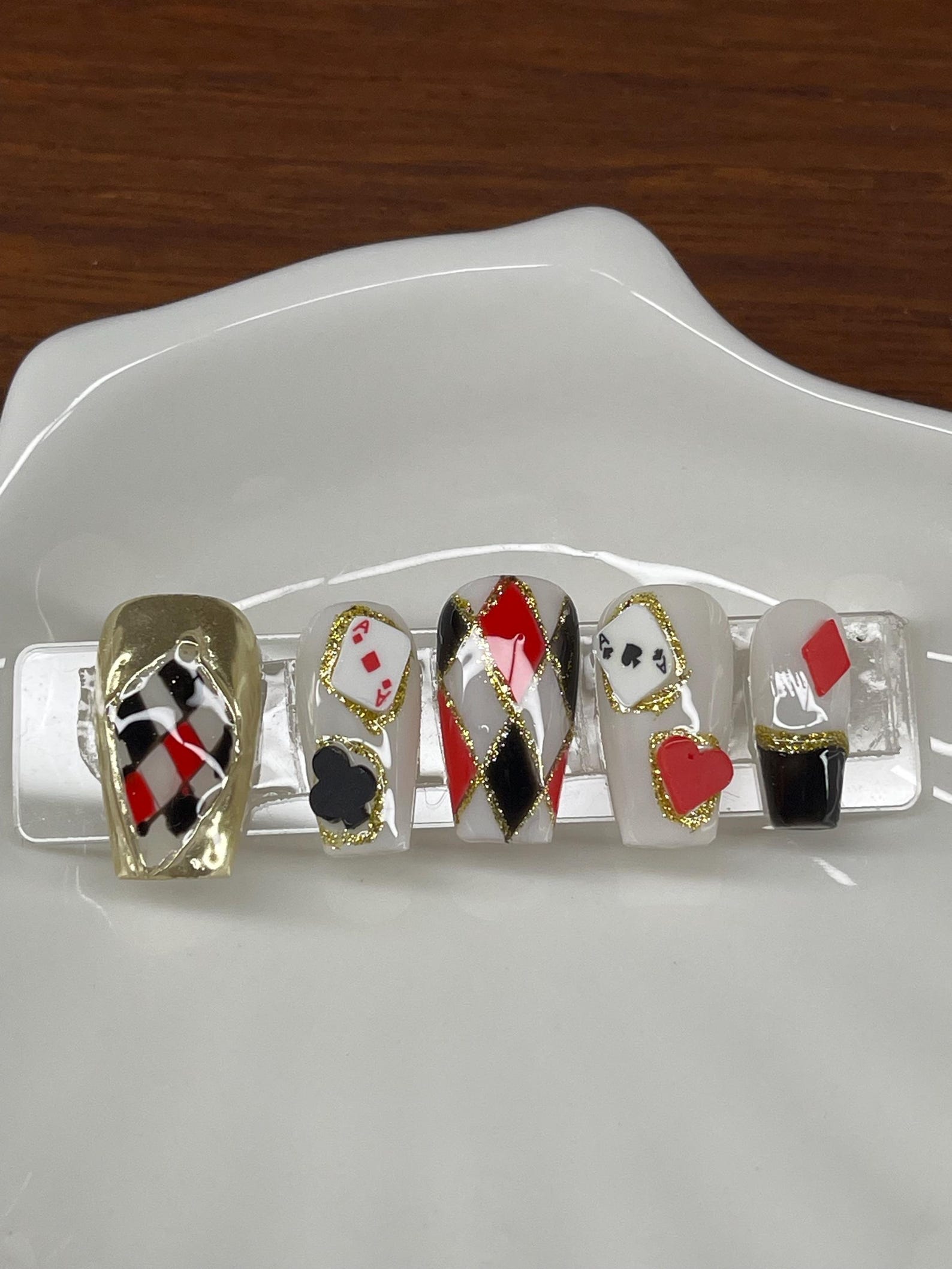 Playing Card Press on Nails, Custom Nail Art - Etsy