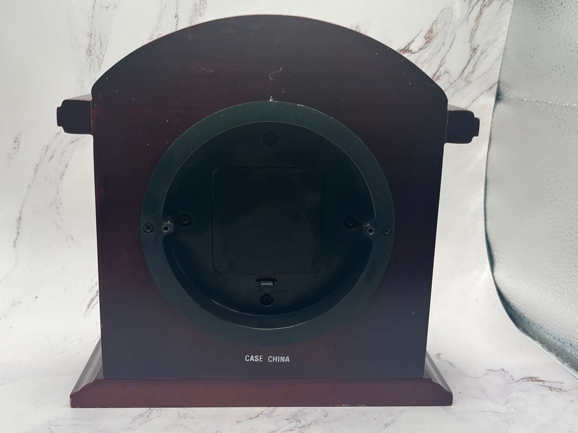 Ingraham Quartz Smooth Dark Wood W/gold Rim Mantle Clock 1998 ...