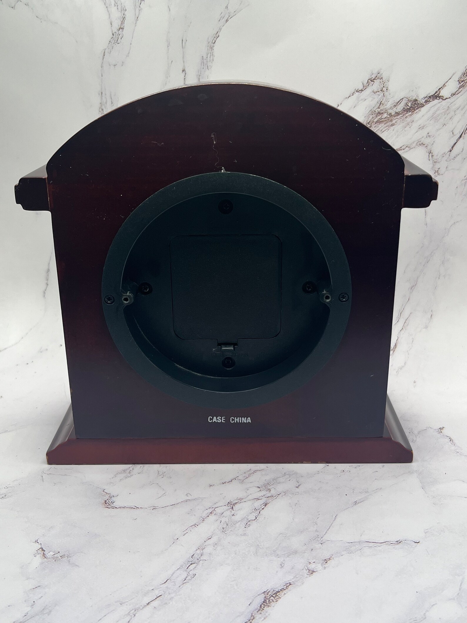 Ingraham Quartz Smooth Dark Wood W/gold Rim Mantle Clock 1998 ...