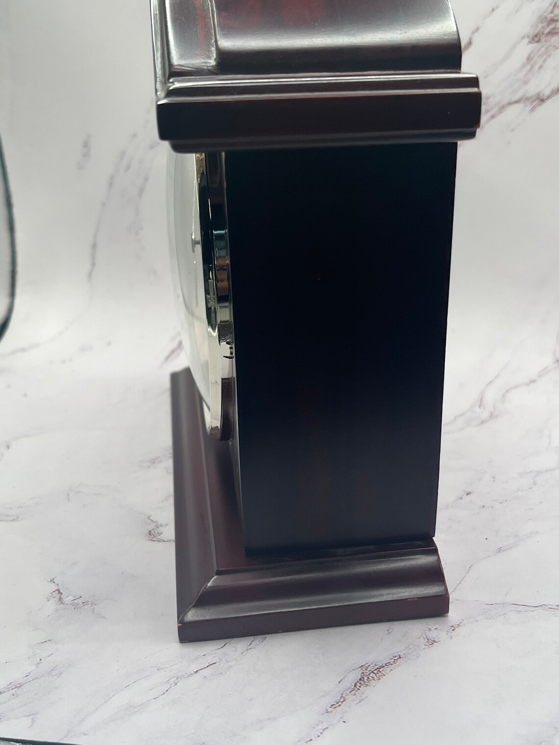 Ingraham Quartz Smooth Dark Wood W/gold Rim Mantle Clock 1998 ...