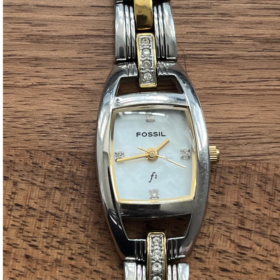 Women’s Fossil F2 Watch Gold & Silver Tone MOP Dial Stainless Steel - Etsy