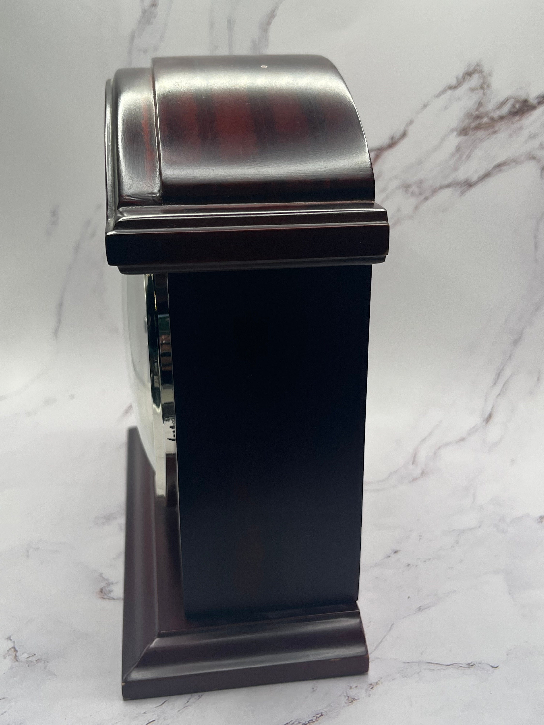 Ingraham Quartz Smooth Dark Wood W/gold Rim Mantle Clock 1998 ...