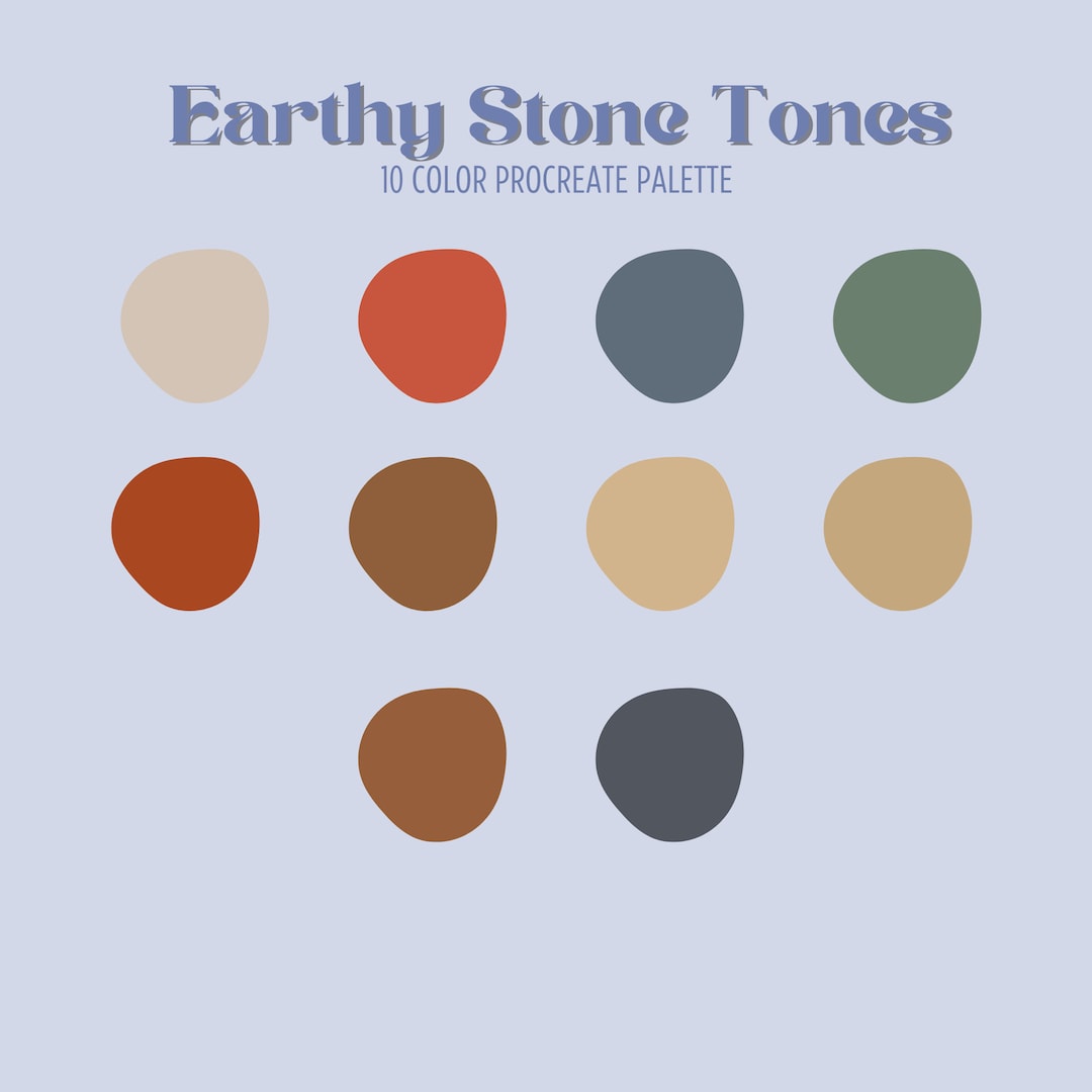 Earthy Stone Tones Digital Color Palette for Procreate and Art Projects ...