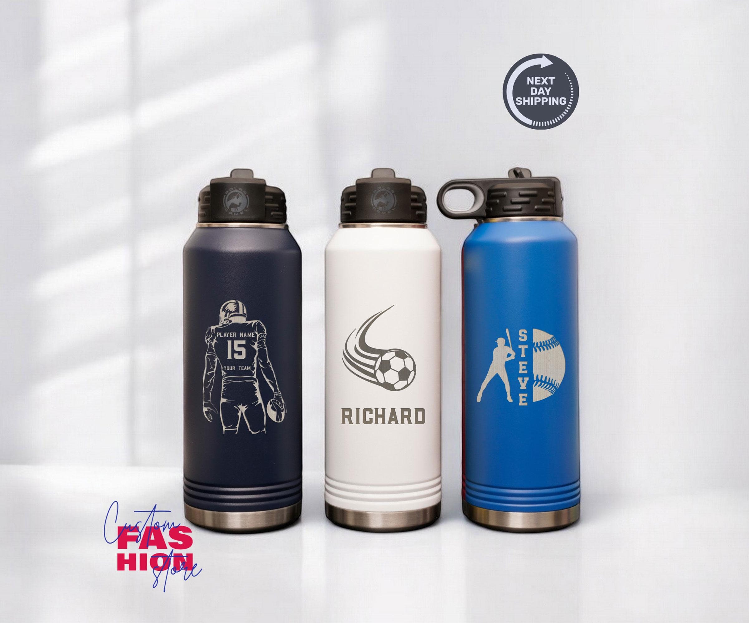 Personalized Sports Team Water Bottle, Custom Engraved Stainless Steel ...