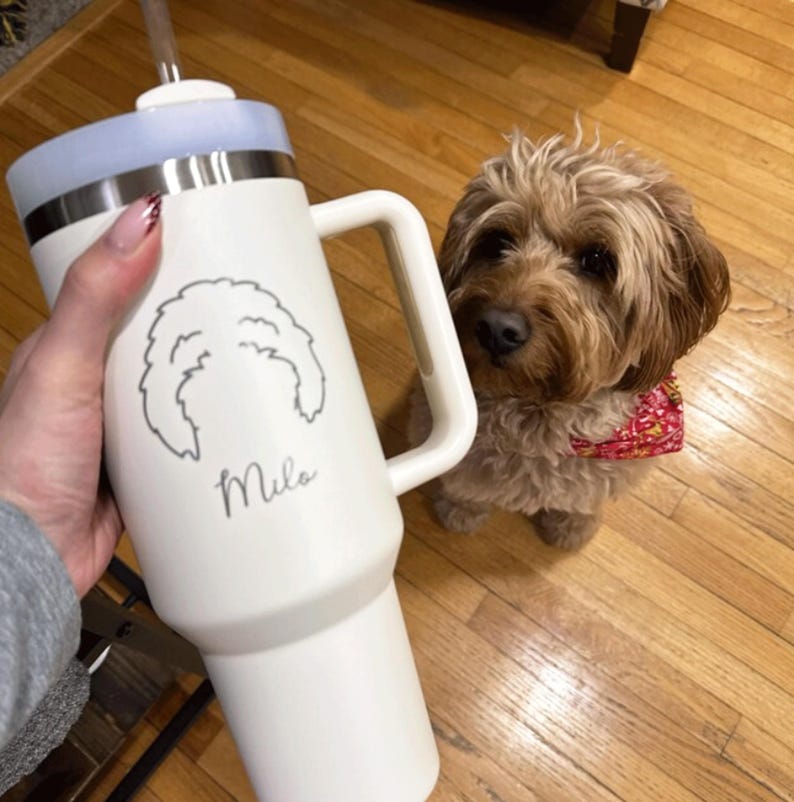 Personalized Dog Mom 40oz Tumbler, Custom Dog Ear Tumbler With Name ...