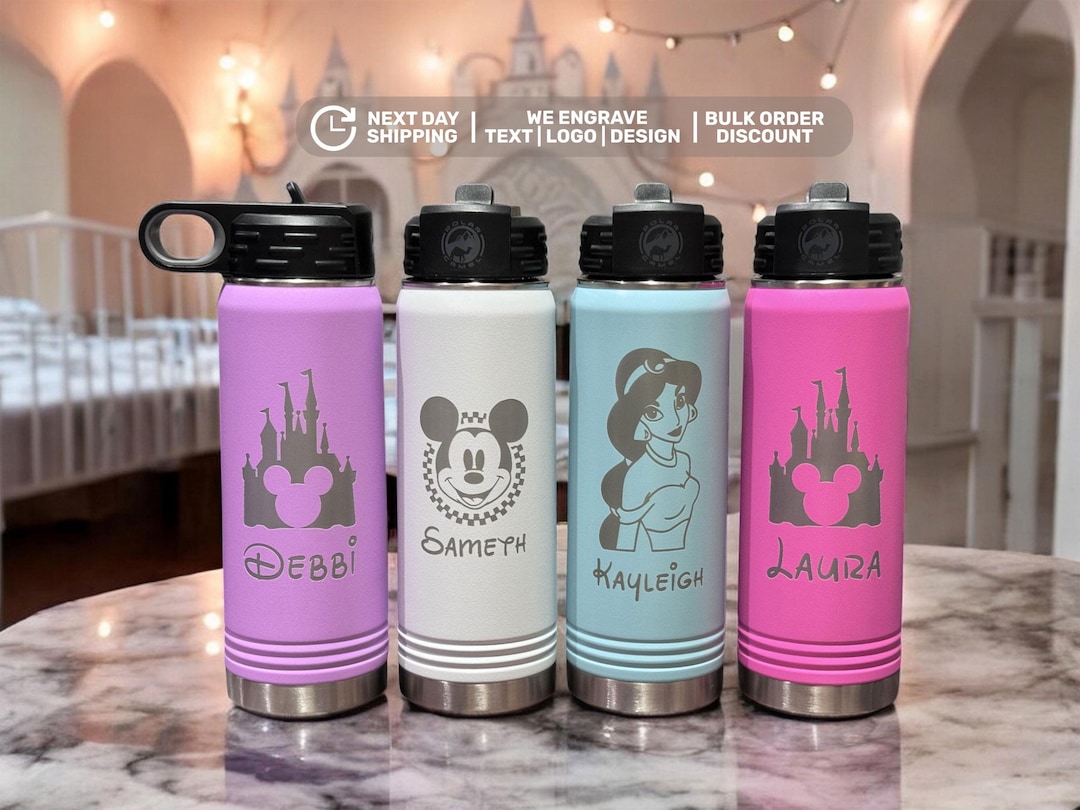 Personalized Disney Water Bottle, Kids Cup, Custom Disney Water Bottle ...