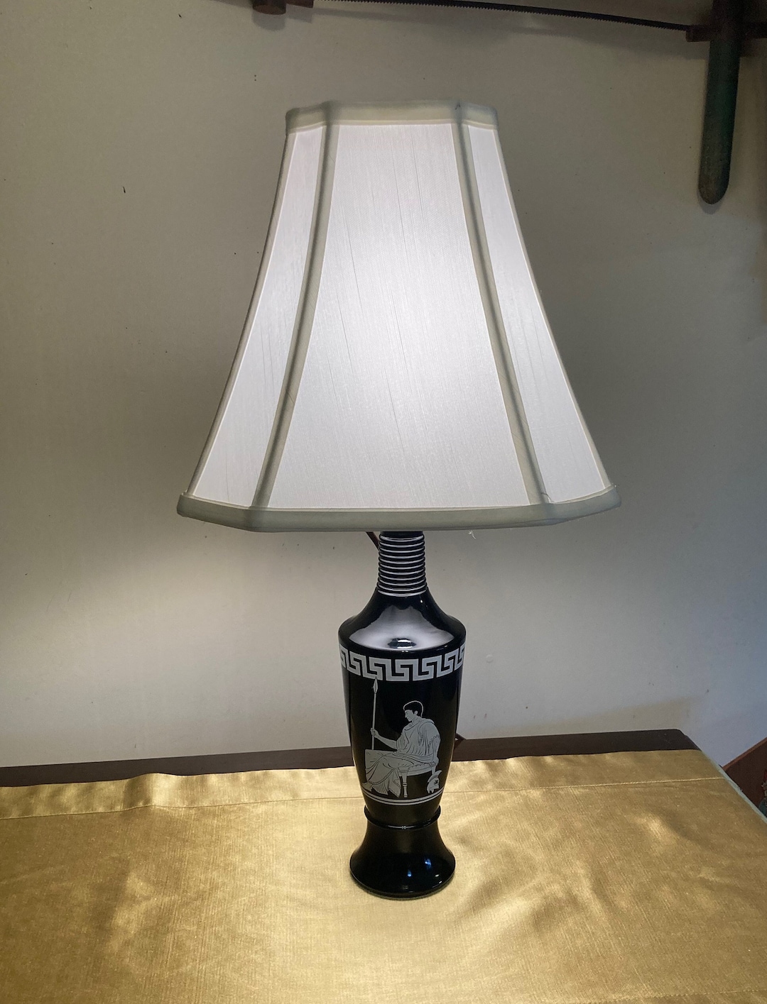 1958 Jim Beam Decanter Lamp! Classic Greek Warrior on Dramatic Black ...
