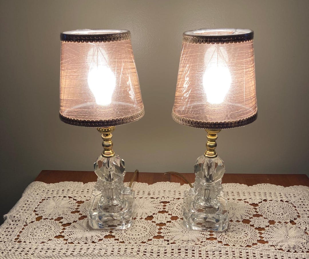 Delicate Lead Crystal Boudoir Lamps Made From Antique Parts Offer ...