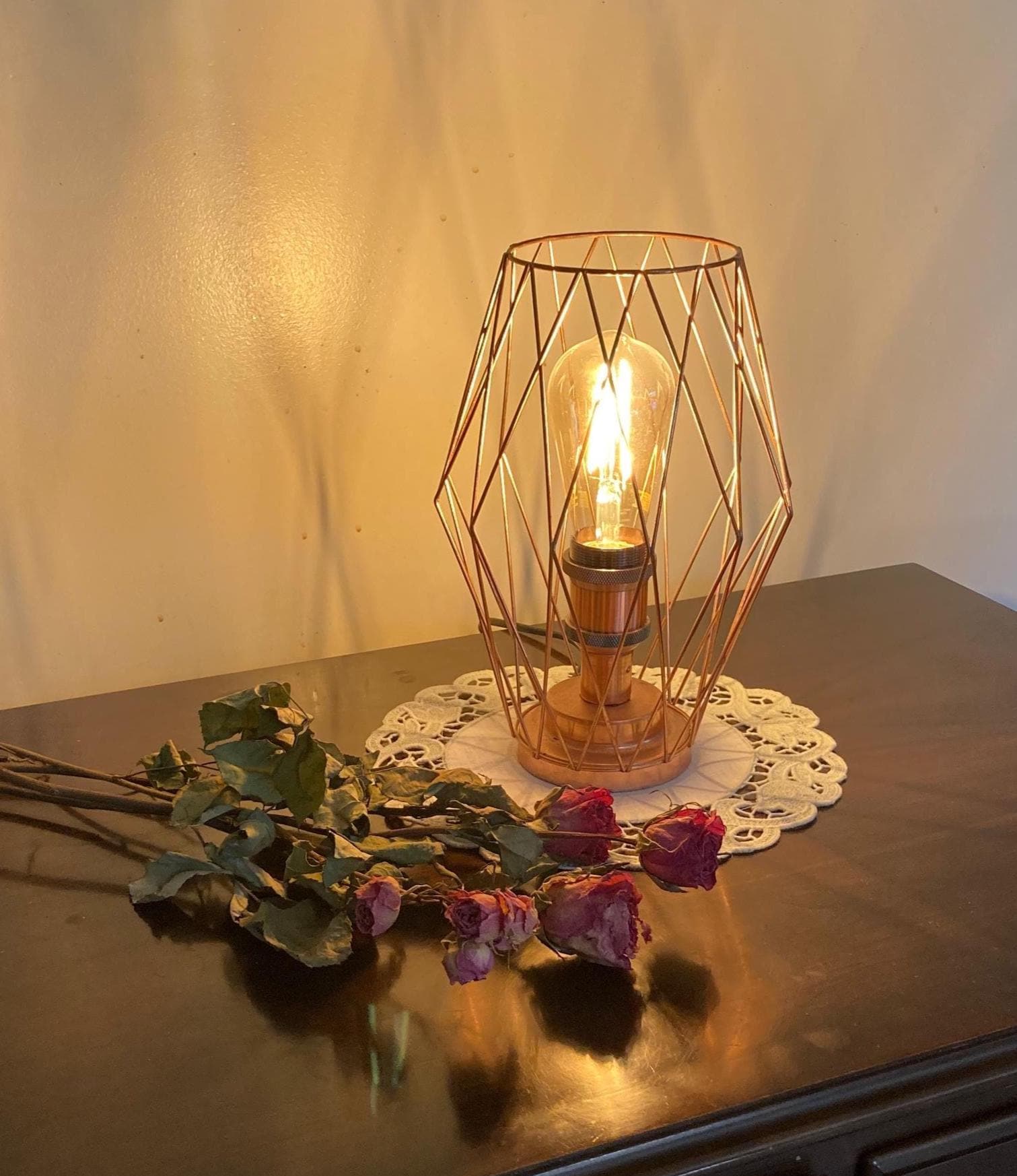 Unique Copper Wire Lamp, Industrial Edison Bulb Lighting - Etsy
