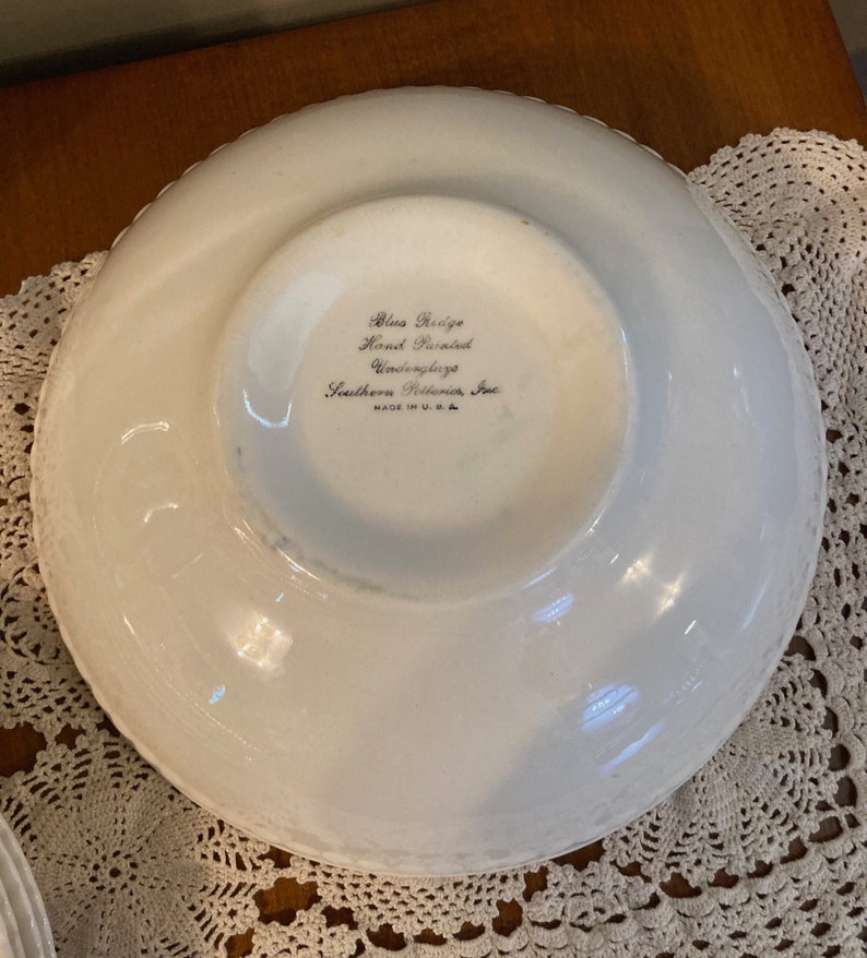 Very Rare Blue Ridge "hawaiian Fruits" Salad Set on Candlewick, All ...