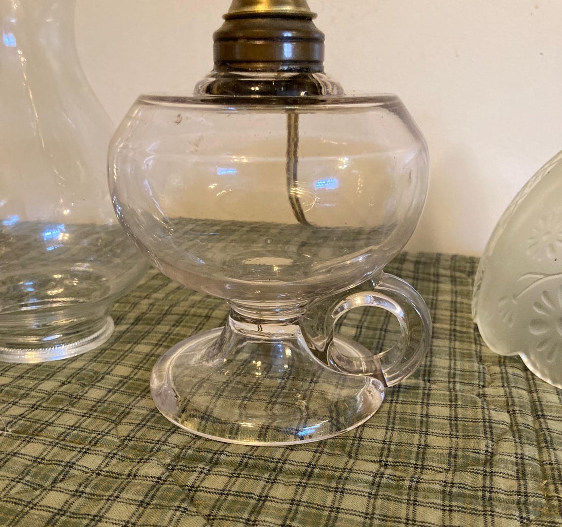 New Conversion of Vintage Oil Lamp to Sweet, Delicate Table Lamp With ...
