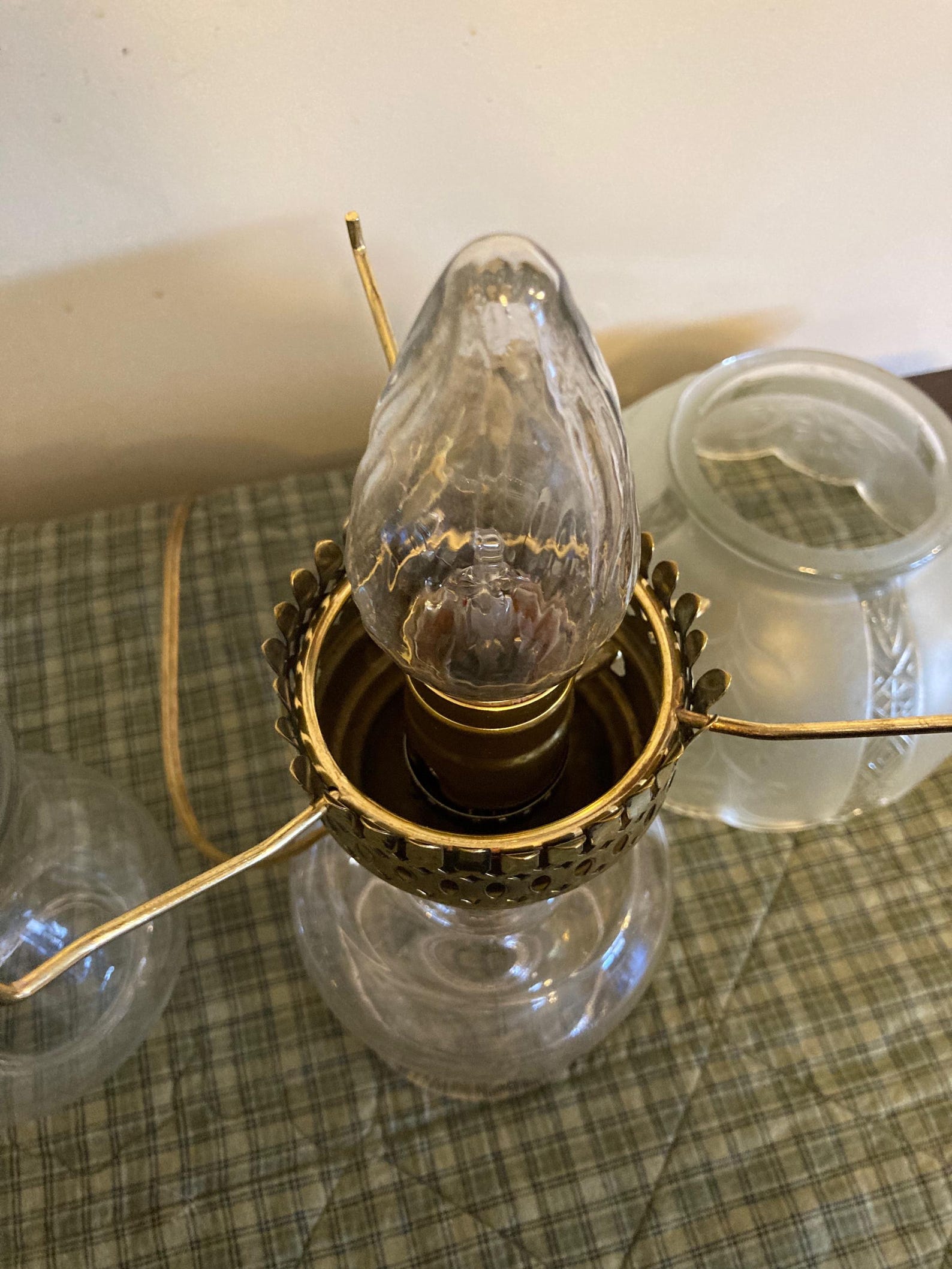 New Conversion of Vintage Oil Lamp to Sweet, Delicate Table Lamp With ...