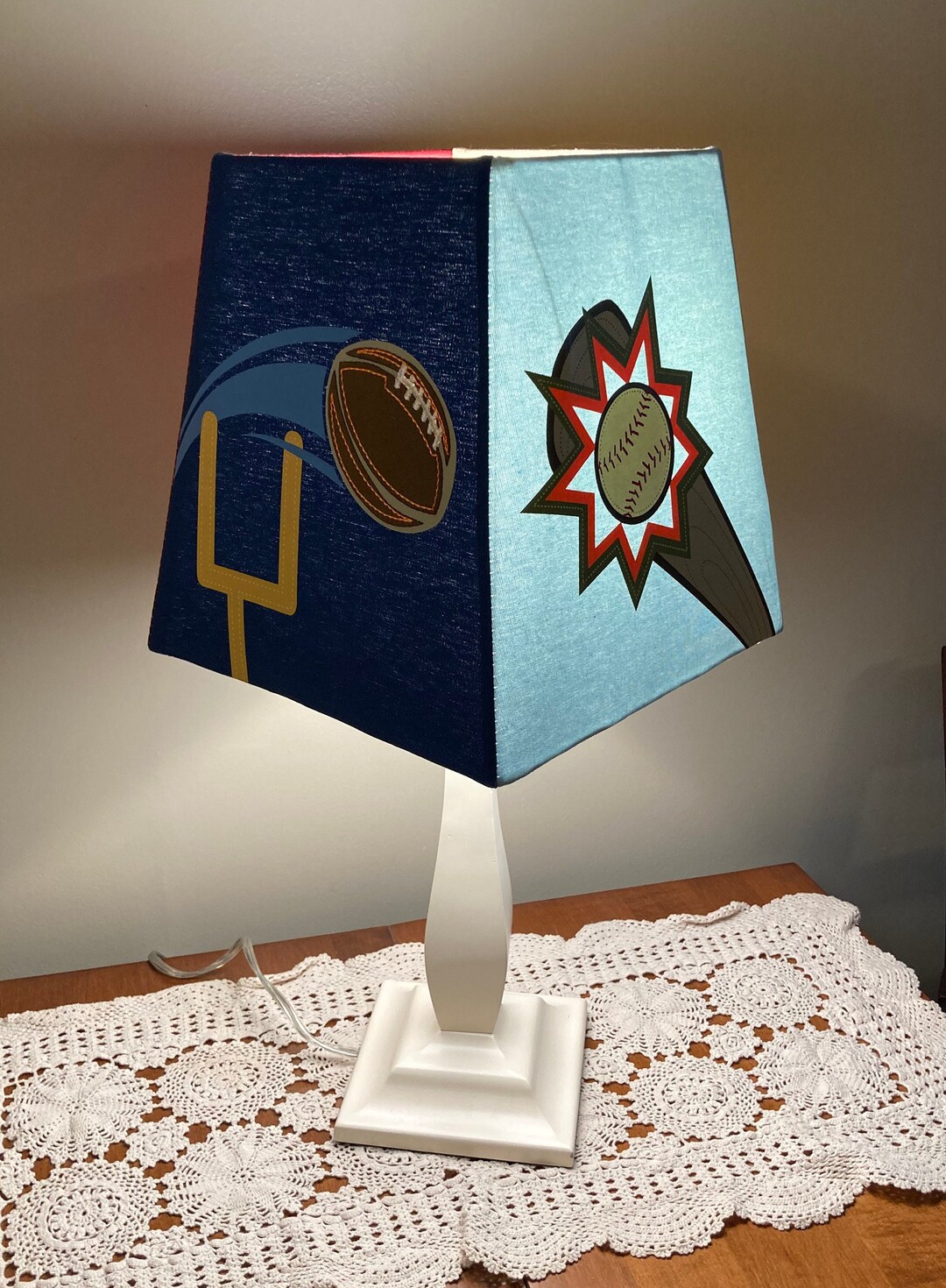 Great Sports Themed Lamp for Your Young Athlete! 22" Tall in Simple Off ...