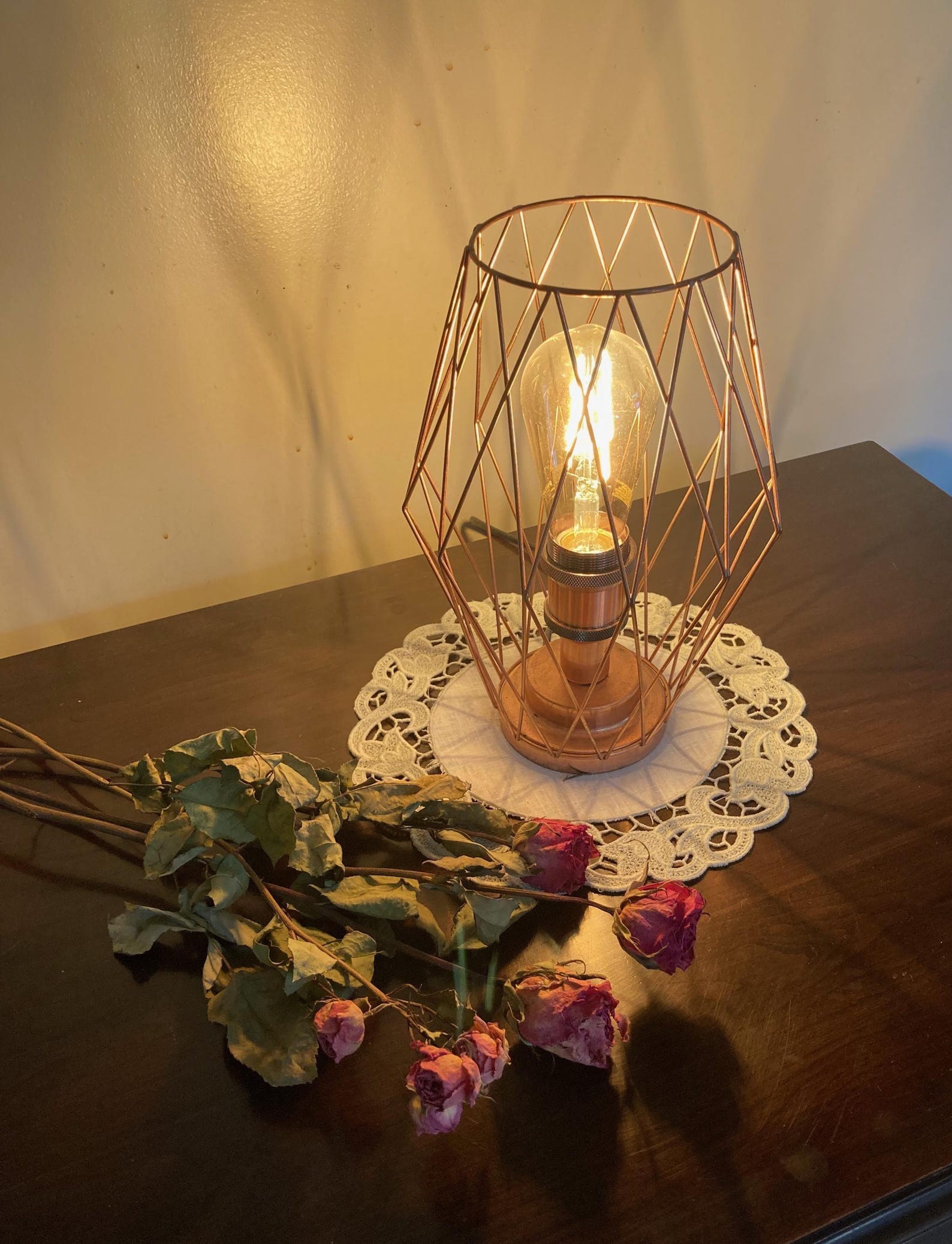 Unique Copper Wire Lamp, Industrial Edison Bulb Lighting - Etsy