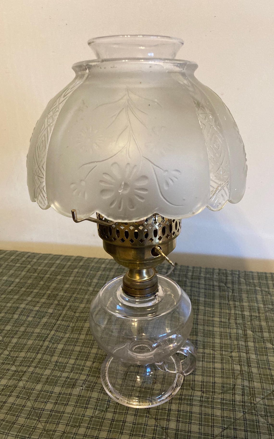 New Conversion of Vintage Oil Lamp to Sweet, Delicate Table Lamp With ...