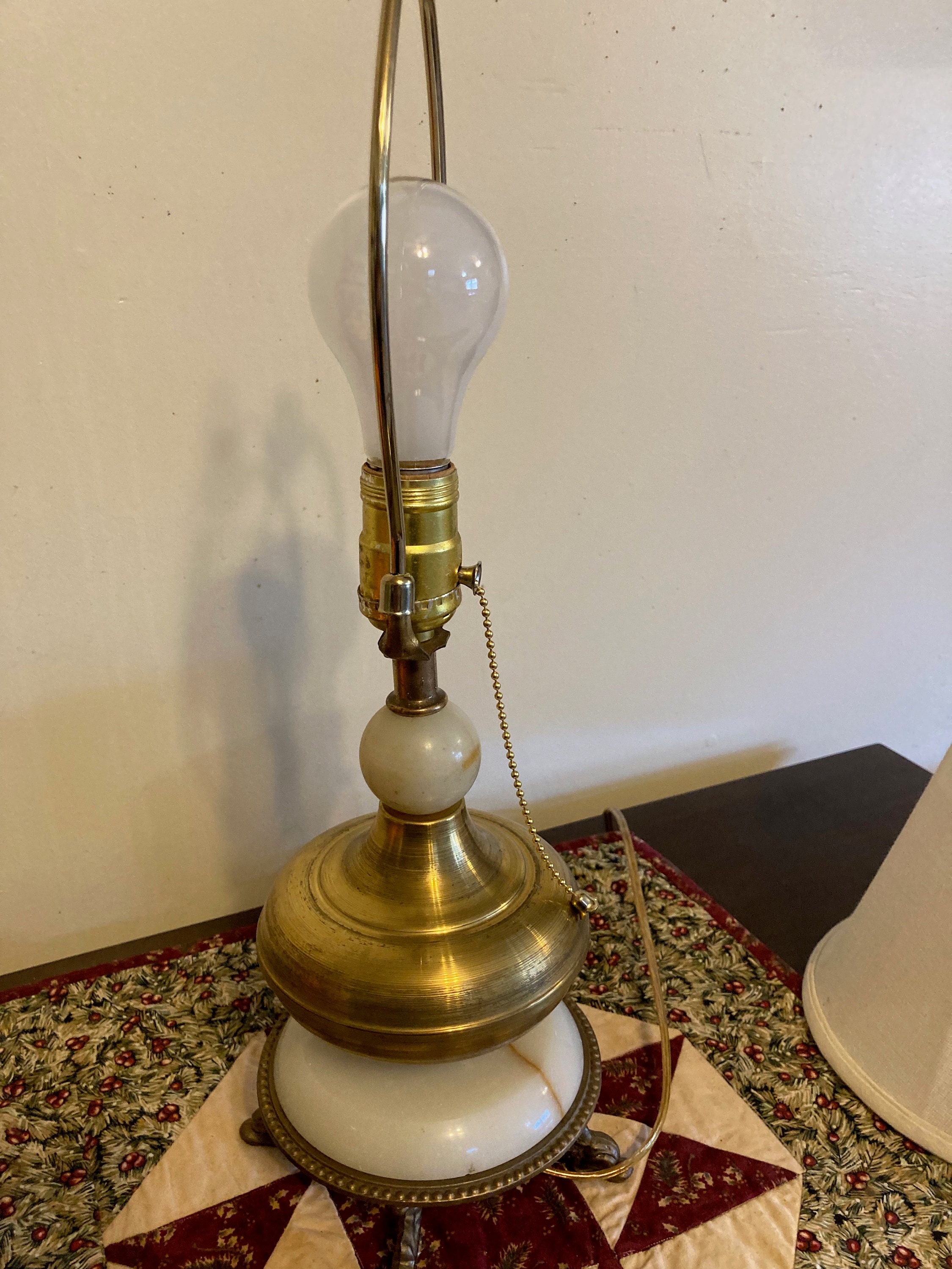 Exotic Marble and Brass! New Lamp From Antique Parts! 18" Tall on ...