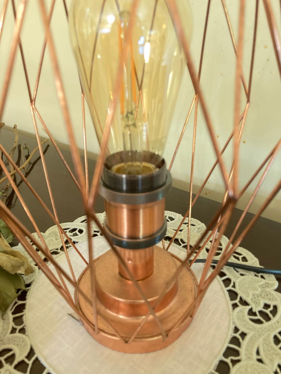 Unique Copper Wire Lamp, Industrial Edison Bulb Lighting - Etsy