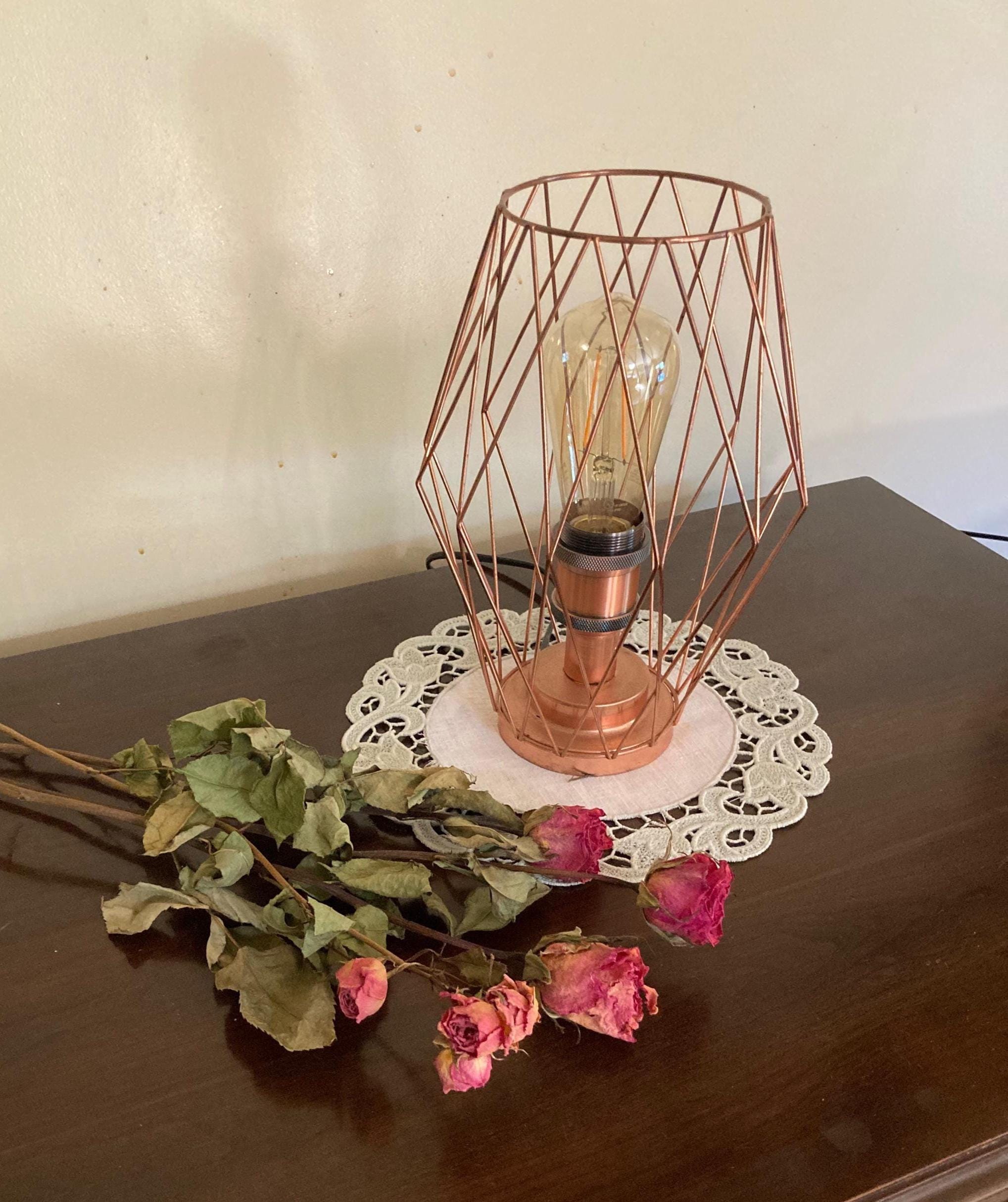 Unique Copper Wire Lamp, Industrial Edison Bulb Lighting - Etsy