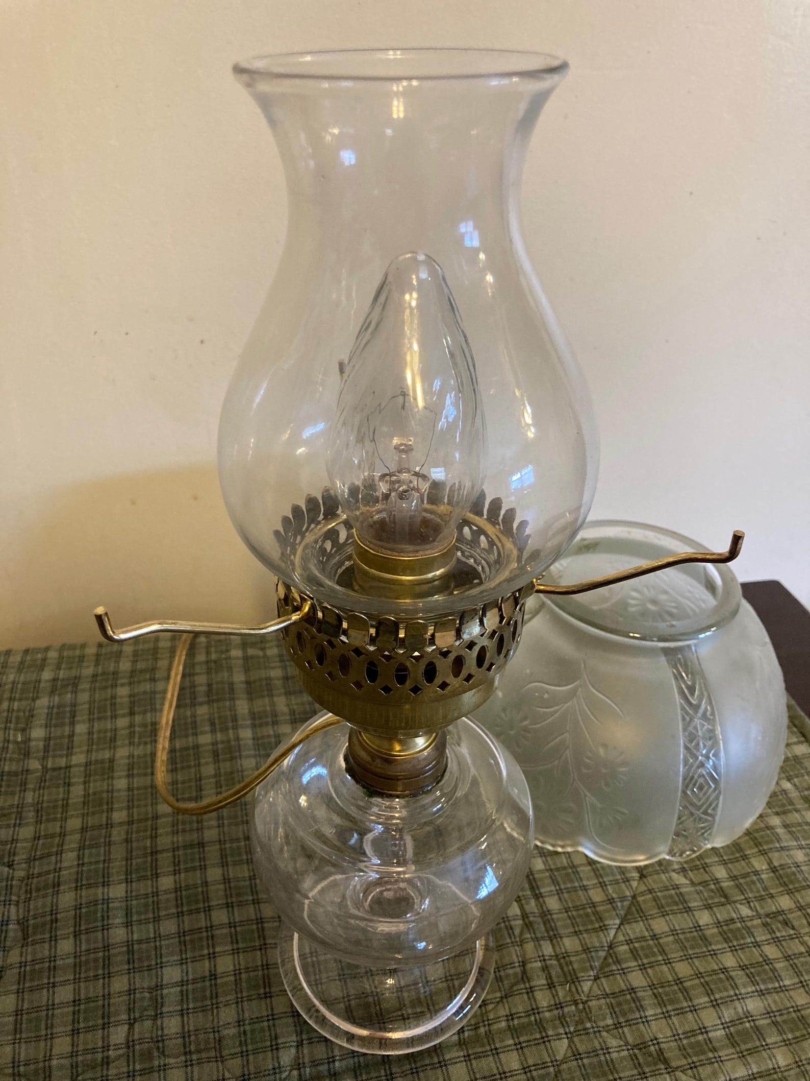 New Conversion of Vintage Oil Lamp to Sweet, Delicate Table Lamp With ...