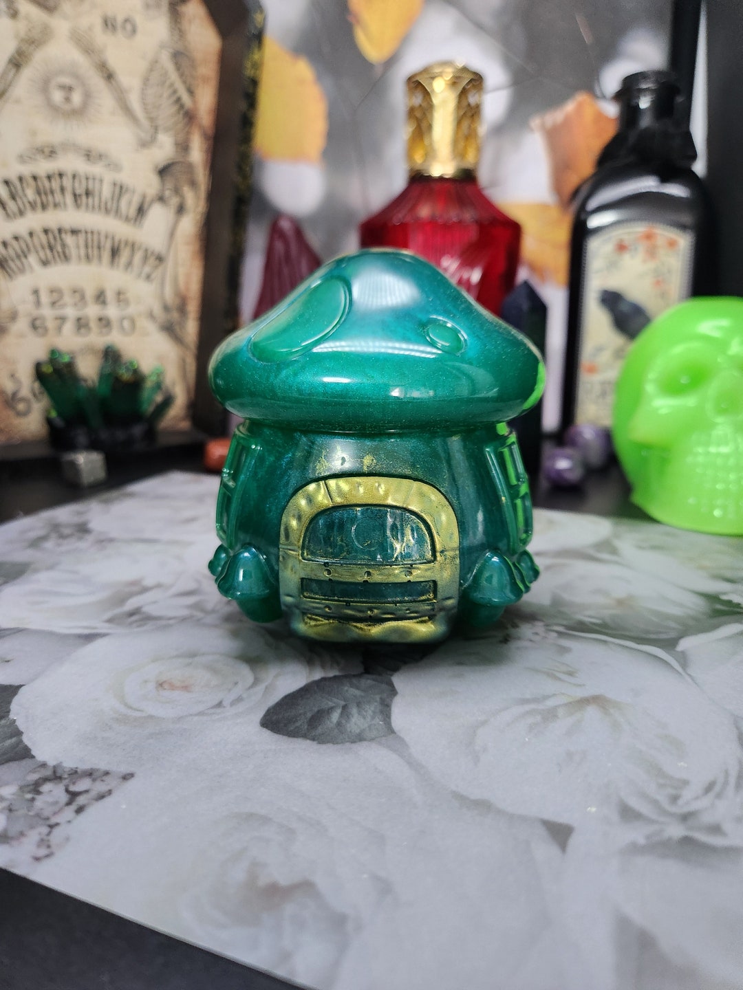 Mushroom House Jar - Etsy
