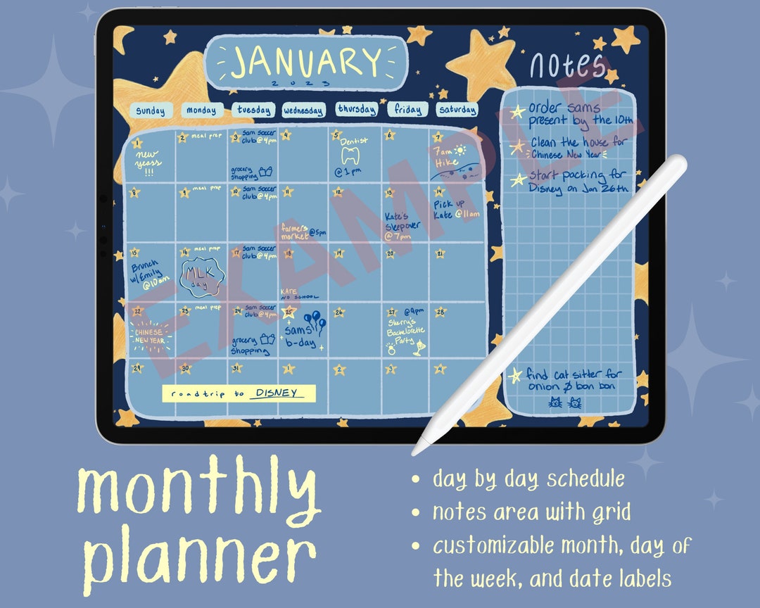 Night Sky Stars Digital Planner, Goodnotes Planner, iPad Planner ...