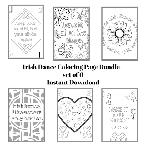 Irish Dance Coloring Page Bundle-digital Download - Etsy