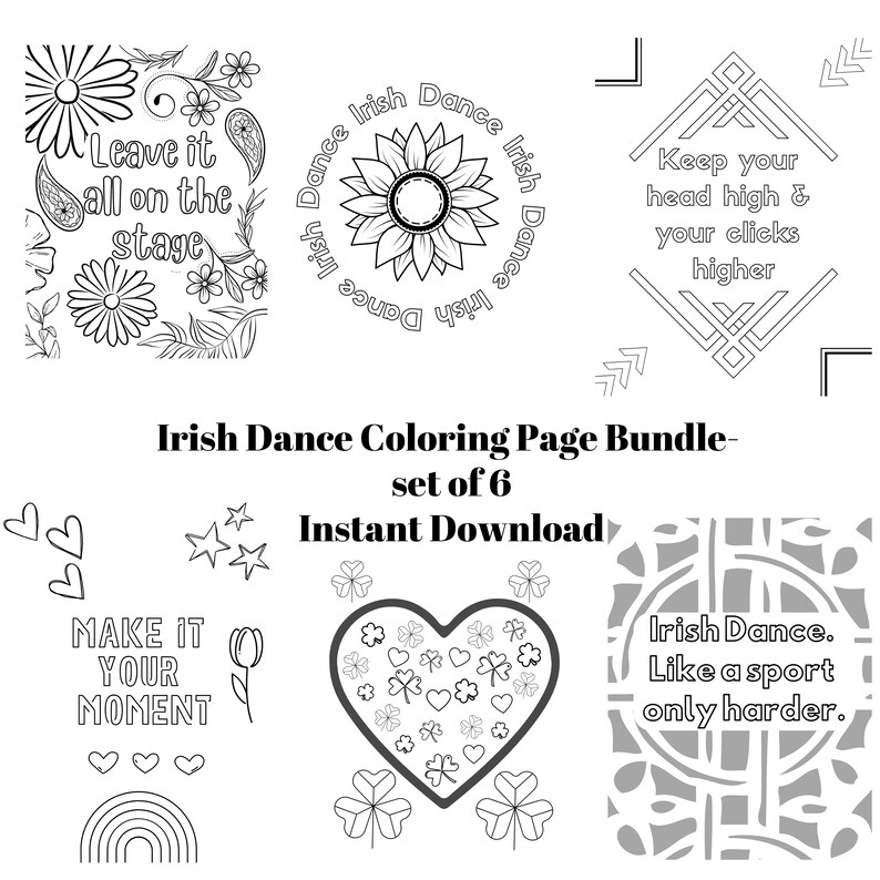 Irish Dance Coloring Page Bundle-digital Download - Etsy