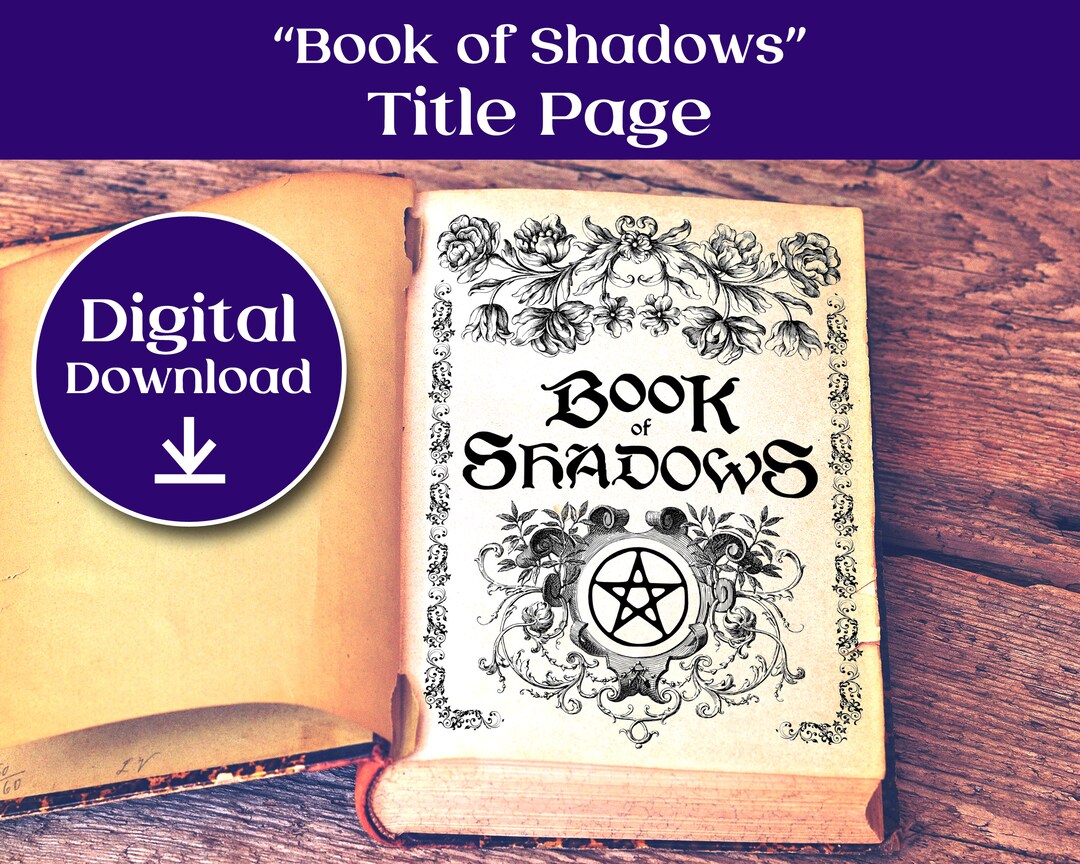Book of Shadows and Grimoire Title Page Printable Download for ...