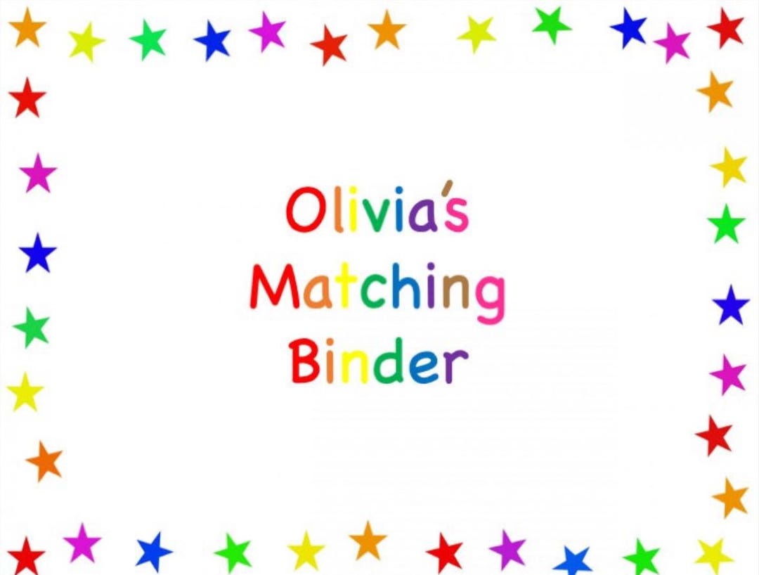 Matching Binder (school Readiness) Just Matching No Tracing - Etsy